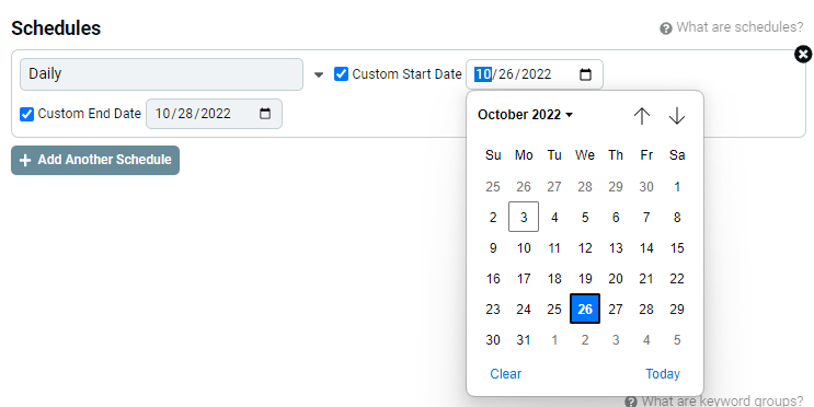 How do I set the tracking schedule?